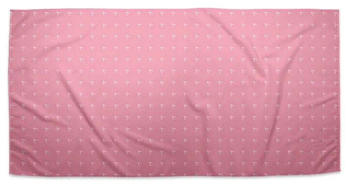 Ručník SABLIO - Bílé čárky na růžové 50x100 cm