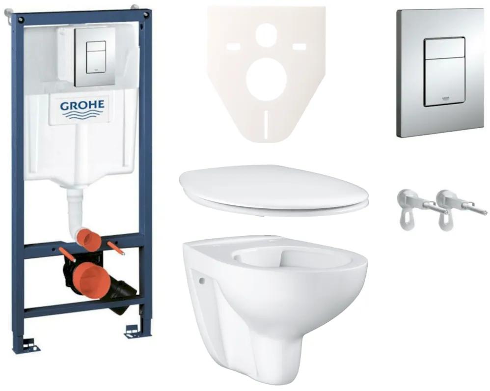 Cenově zvýhodněný závěsný WC set Grohe do lehkých stěn / předstěnová montáž+ WC Grohe Bau Ceramic SIKOGRS3G0