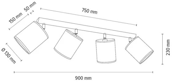 Spot-Light 2047401011553 - Bodové svítidlo BENITA 4xE27/25W/230V dub