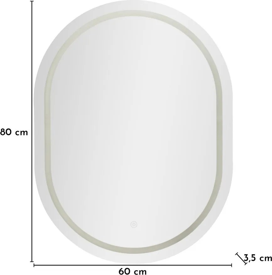 Nástěnné zrcadlo s osvětlením 60x80 cm Simple – Mauro Ferretti