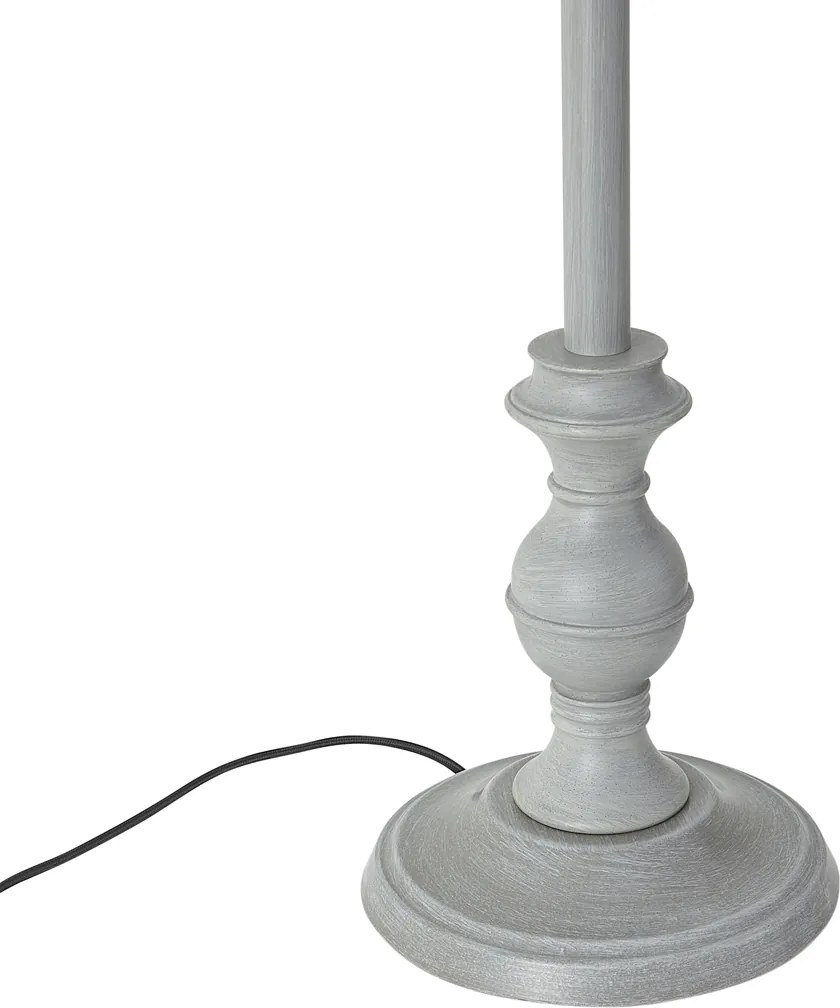 Stojací lampa černá s květinovým stínidlem a bílým vnitřkem 45 cm - Classico
