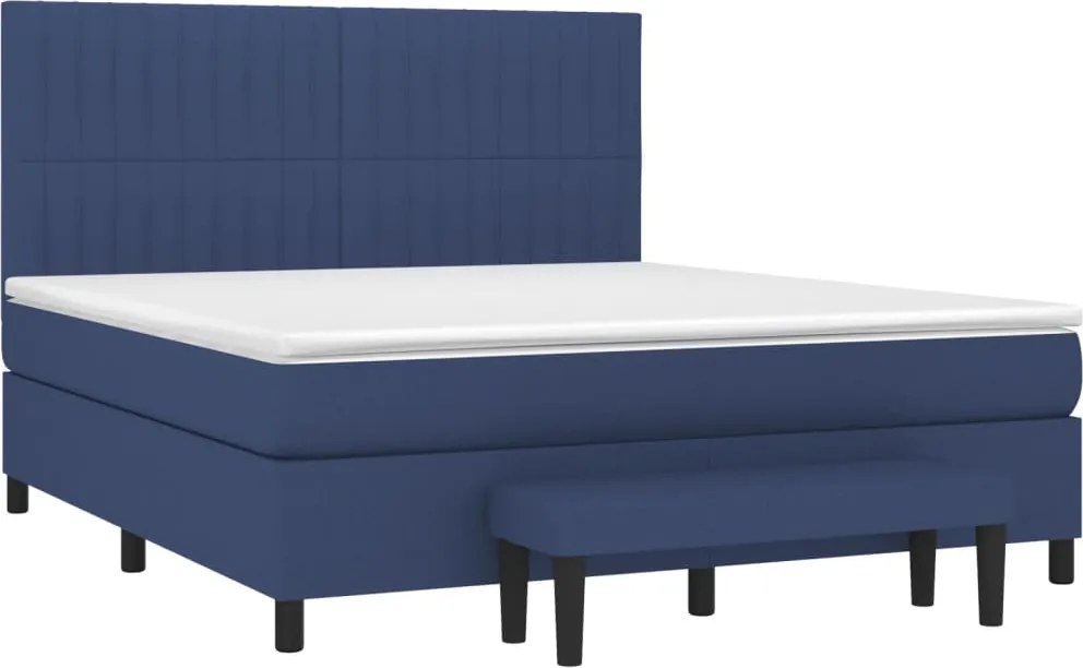 Box spring postel s matrací modrá 160x200 cm textil 3136771
