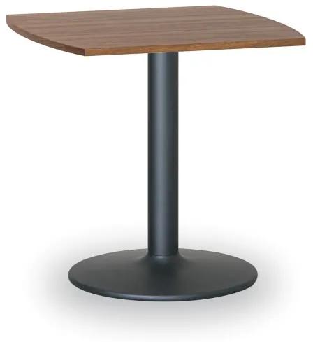 Konferenční stolek ZEUS II, 660x660 mm, černá podnož, deska ořech