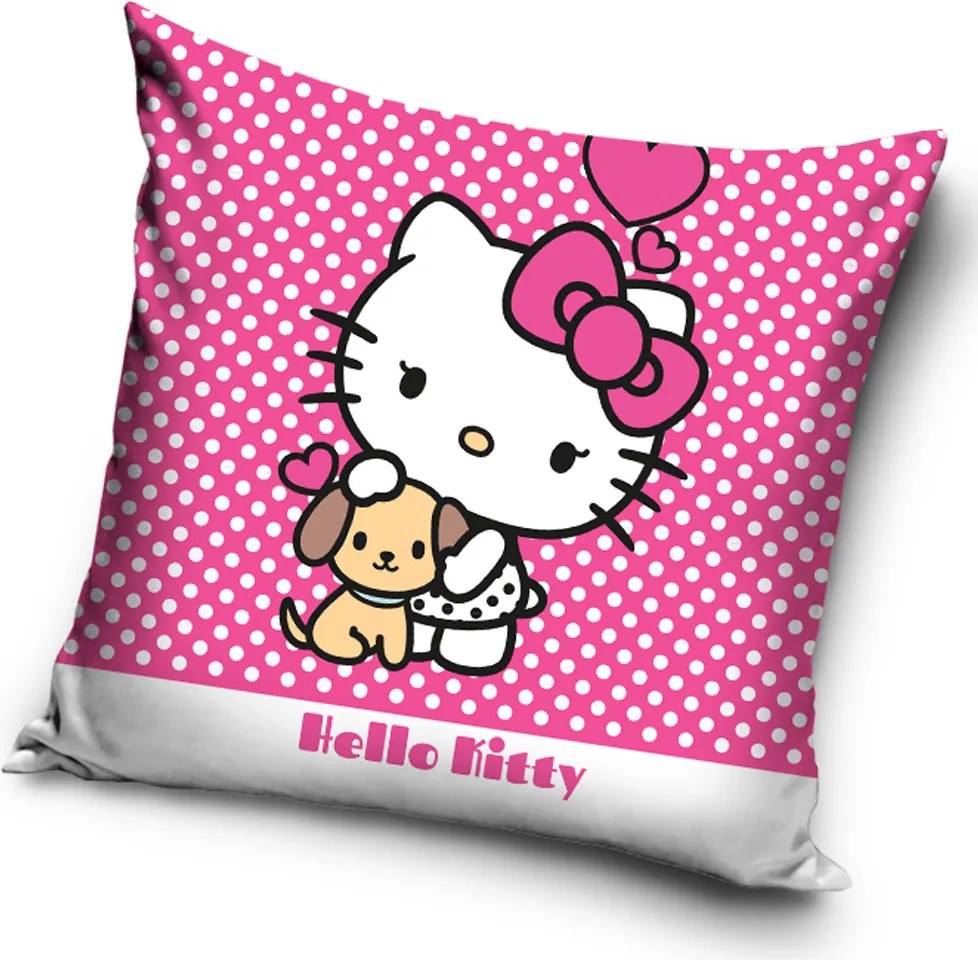 Dekorační povlak na polštář 40x40 Hello Kitty pink velvet 12 Carbotex