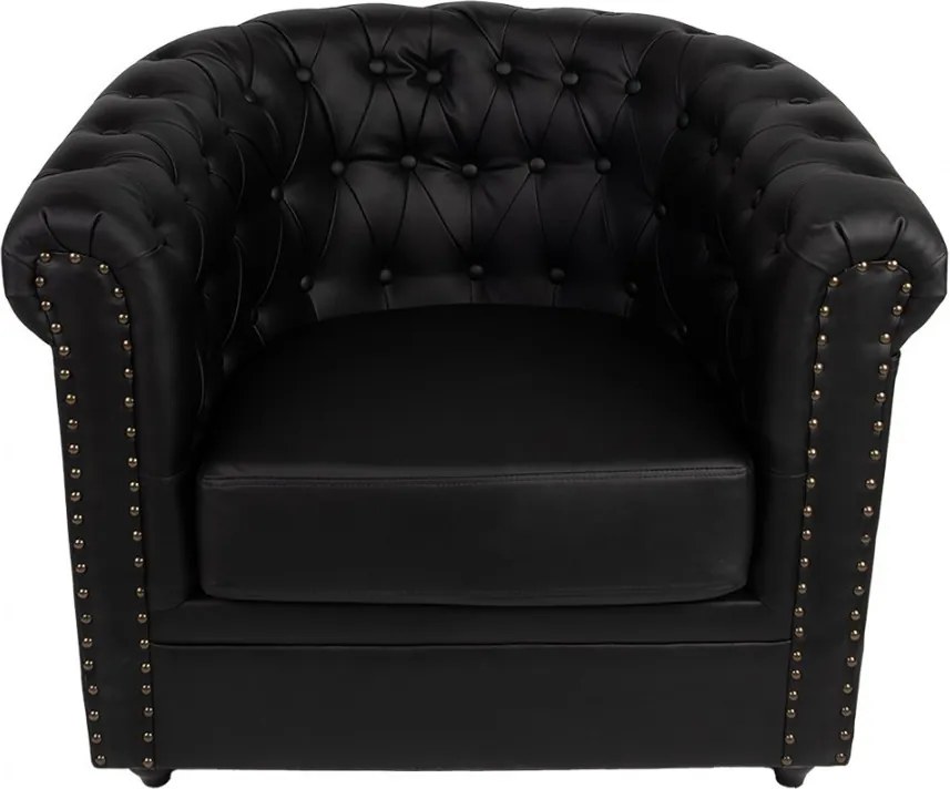 Černé křeslo ve stylu Chesterfield - 80*75*72 cm