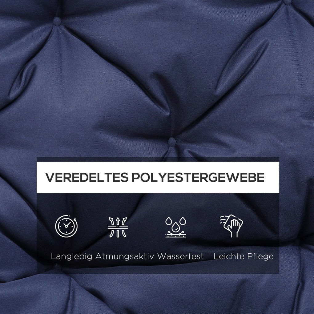 Outsunny polštář na 3místnou lavici 150x98x8 cm, polštář na lavici s popruhy, polštář na sedák, polštář na venkovní/venkovní židle, polštář na sedák,…