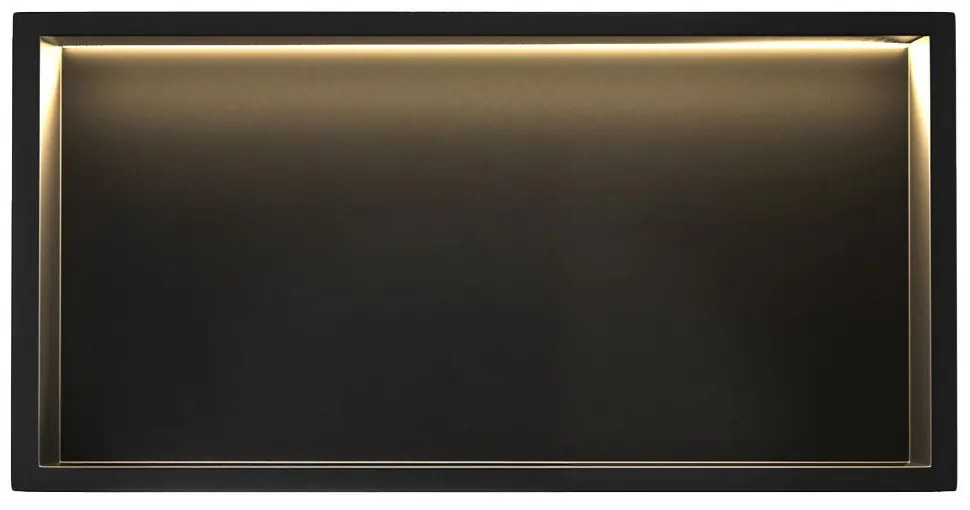 Rea Rea, LED polička na zapuštění 60x30x10 cm, 12W, 3000K, černá matná, REA-08541