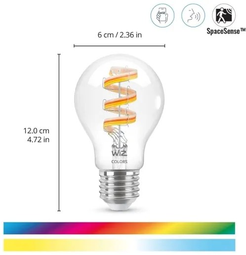 LED RGBW Stmívatelná žárovka A60 E27/6,3W/230V 2200-6500K Wi-Fi - WiZ
