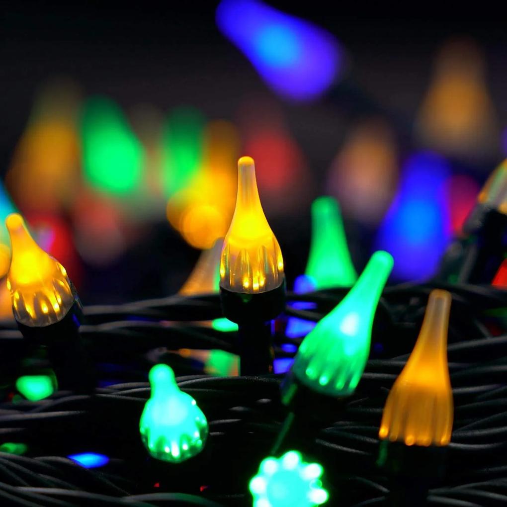 Vnitřní LED vánoční řetěz se špičatými LED diodami -různobarevná, 10m, 80 LED