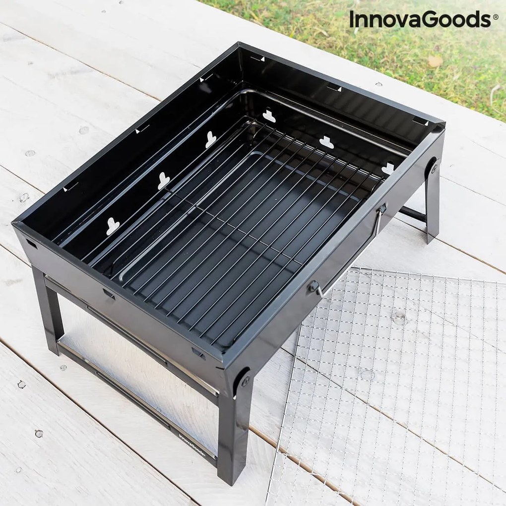 Přenosný skládací gril na dřevěné uhlí BearBQ - InnovaGoods