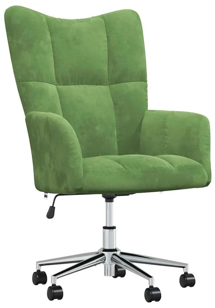 Relaxační křeslo světle zelené samet 328164