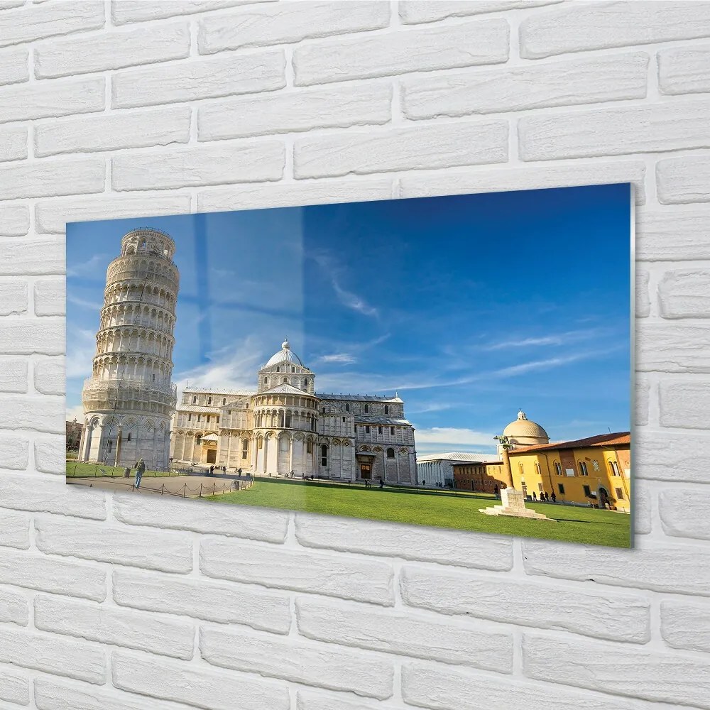 Obraz na skle Italy Šikmá věž katedrály 125x50 cm