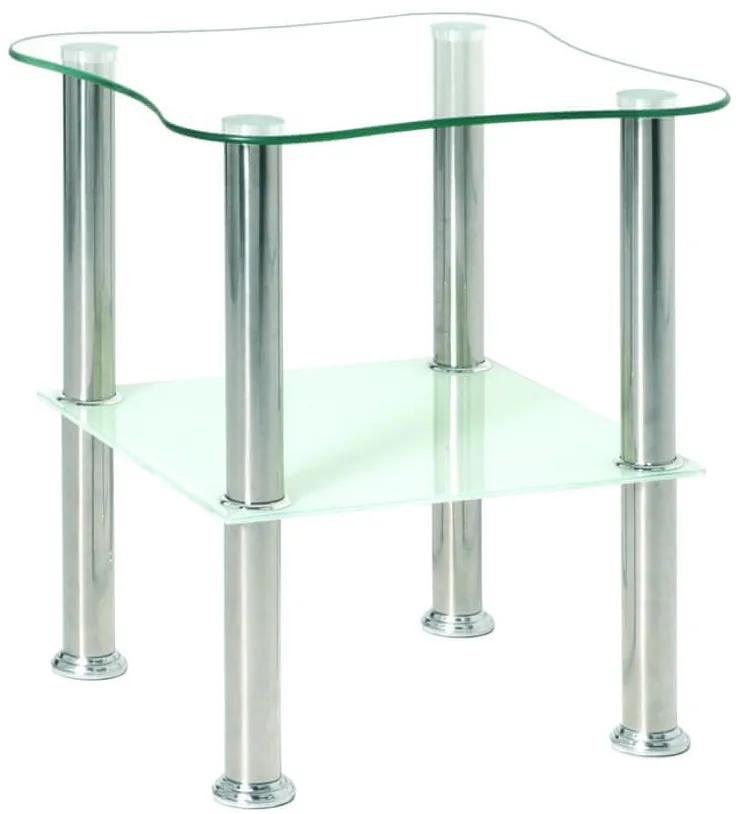 Mørtens furniture Konferenční stolek Azariah, 47 cm, nerez / bílá