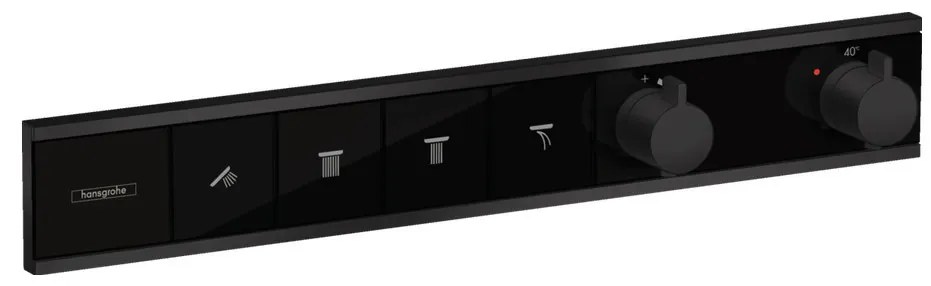 Hansgrohe RainSelect, baterie pod omítku na 4 spotřebiče, černá matná, 15382670