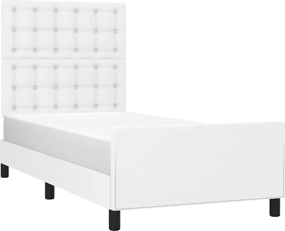 Rám postele s čelem bílý 80 x 200 cm umělá kůže 3125538