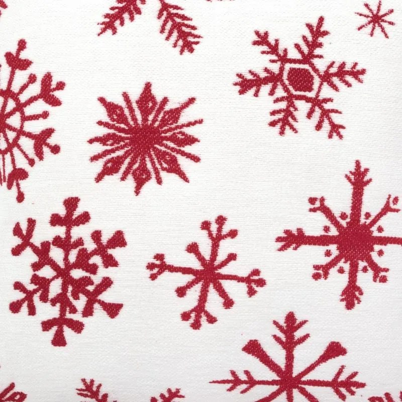 SCANquilt povlak WINTER vločky bíločervená 40 x 40 cm