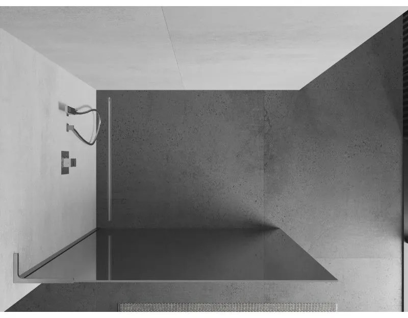 Mexen Kioto L, sprchová zástěna Walk-In 110 x 200 cm, 8mm sklo vzor zrcadlo, chromový profil, 800-110-103-01-50
