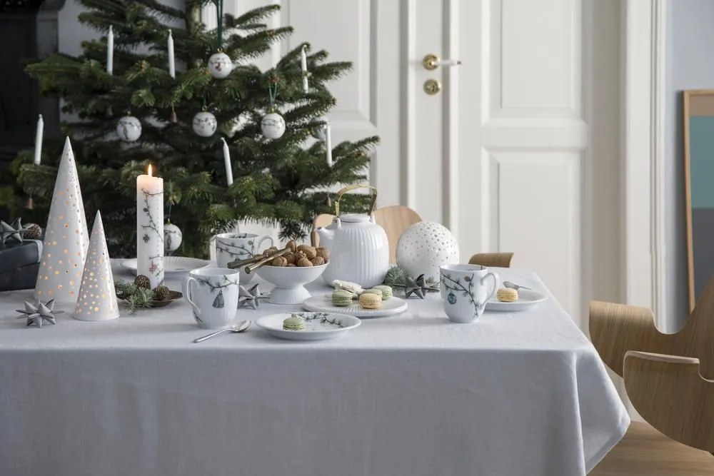 KÄHLER Svícen Nobili white 19 cm, bílá barva, keramika