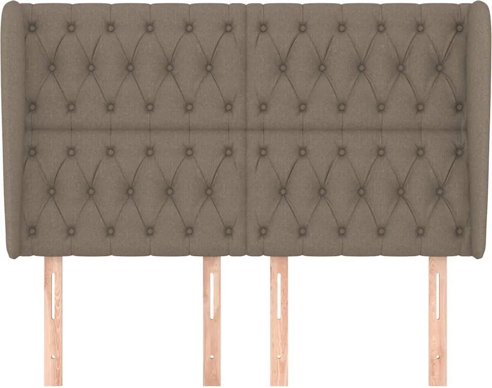 Čelo postele typu ušák taupe 147x23x118/128 cm textil 3118294