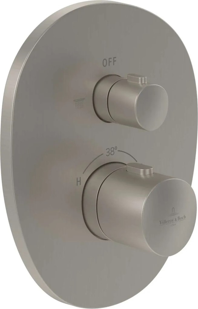 Villeroy & Boch Antao - Termostatická sprchová baterie pod omítku, s tělesem, matný kartáčovaný nikl TVS11100500064