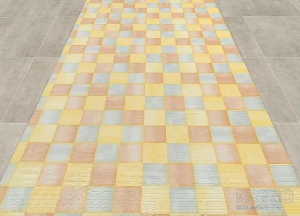 Breno Koupelnová pěnová předložka SOFTY-TEX 79942 pastelové dlaždice, šíře 130 cm, Vícebarevné