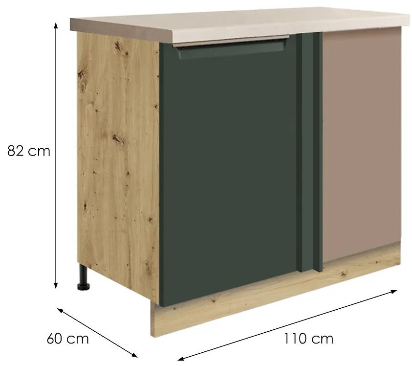 Kuchyňská Skříňka Glamour 24d L Green Polica