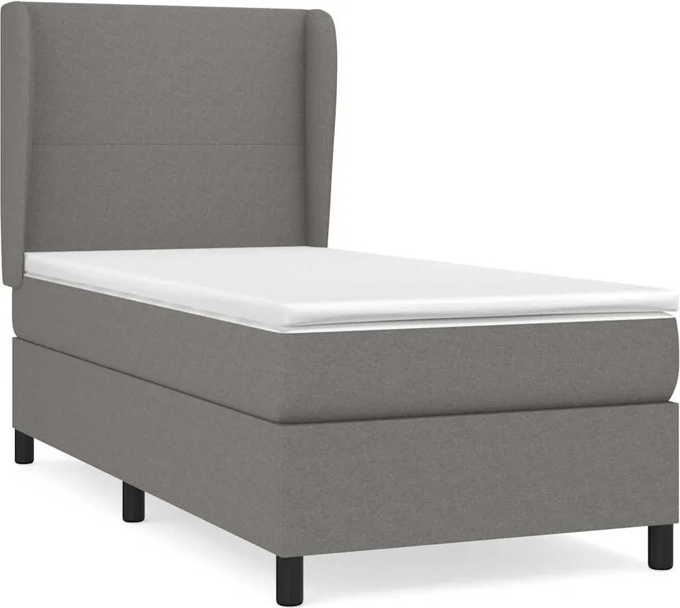 Box spring postel s matrací tmavě šedá 90x200 cm textil 3127774