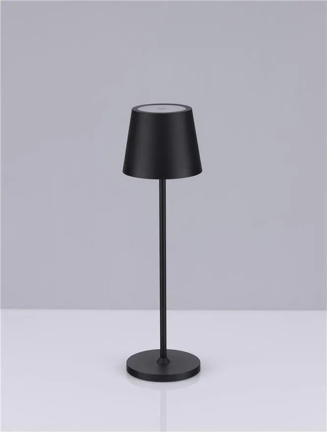 NV 9223406 Venkovní stolní lampa SEINA černý hliník a akryl LED 2W 2700K 5V DC IP54 vypínač na těle nabíjecí s PG základnou nebo bílým USB C kabelem - NOVA LUCE