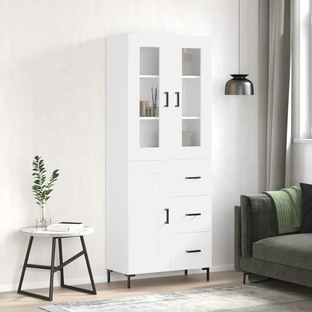 Skříň highboard bílá 69,5 x 34 x 180 cm kompozitní dřevo