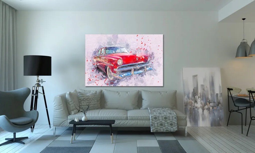 Obraz červené auto Velikost (šířka x výška): 90x60 cm