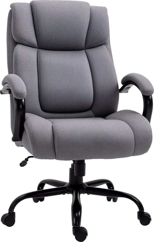 Kancelářská židle Vinsetto, ergonomická exekutivní židle, polstrovaná stolu s opěrkami, výškově nastavitelná otočná židle s funkcí náklonu, vzhled lnu