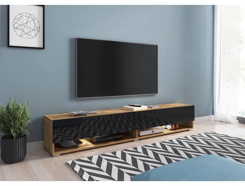 TV stolek Adenik 180, Barva: beton, Osvětlení: osvětlení LED RGB - barevné