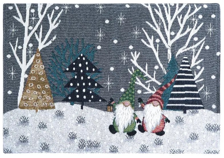 SCANquilt prostírání MOTIV elfi duo bílošedá prostírání cca 30 x 45 cm