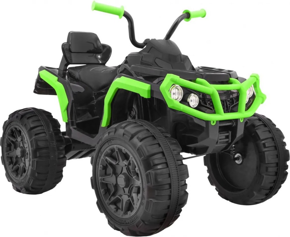 Ramiz Dětská čtyřkolka ATV na baterie černo-zelená + EVA kola + MP3 rádio + LED + pomalý start