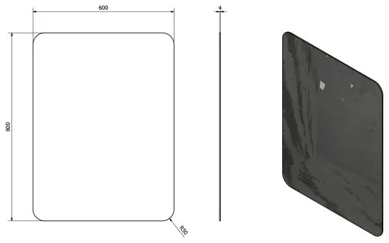 Sapho - Zrcadlo ISHAPE 60x80 cm