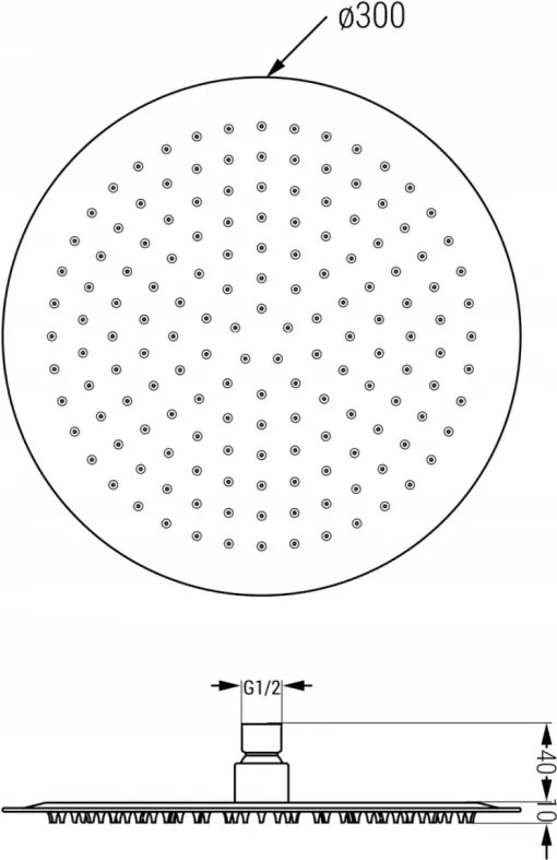 Mexen Slim dešťová hlavice 30 cm se sprchovým ramenem 40cm, grafitová, 79230211-66