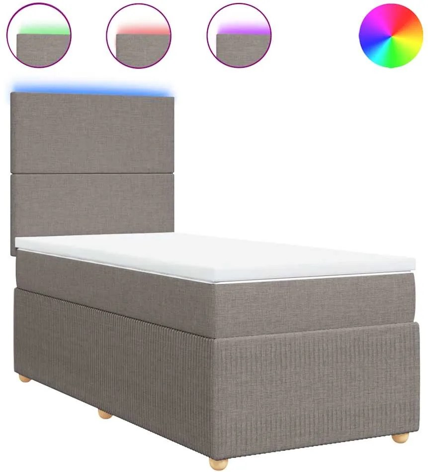 Box spring postel s matrací taupe 100 x 200 cm textil 3294264