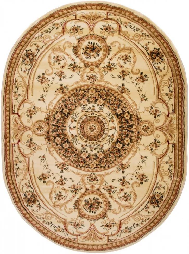 Kusový koberec klasický vzor 3 béžový ovál, Velikosti 250x350cm