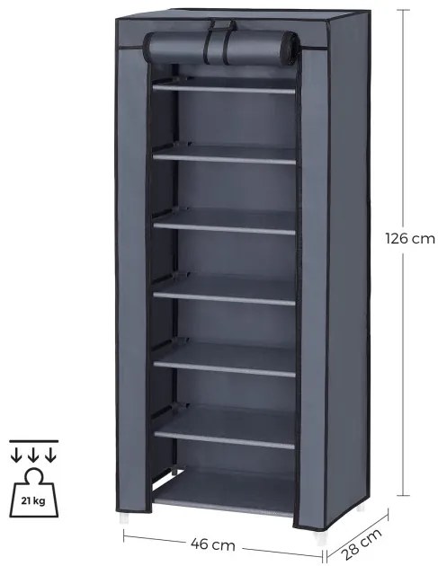 Botník s prachu-odolnou látkou šedý RXJ024G02