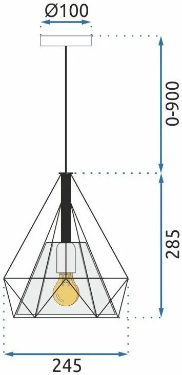 Toolight Samostatná závěsná stropní lampa Bello APP010-1CP