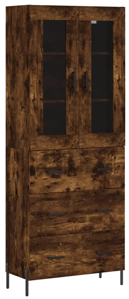 Skříň highboard kouřový dub 69,5 x 34 x 180 cm kompozitní dřevo - Default Title