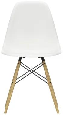 Eames Plastic Chair DSW medový jasan bílá černé na tvrdou podlahu Vitra