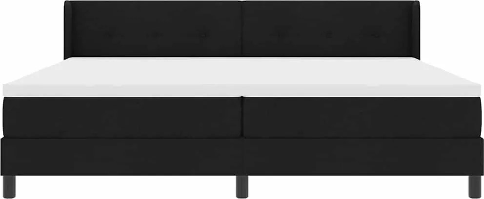 Postel s boxspringem s čelo Černý 200 x 200 cm textil 3341127