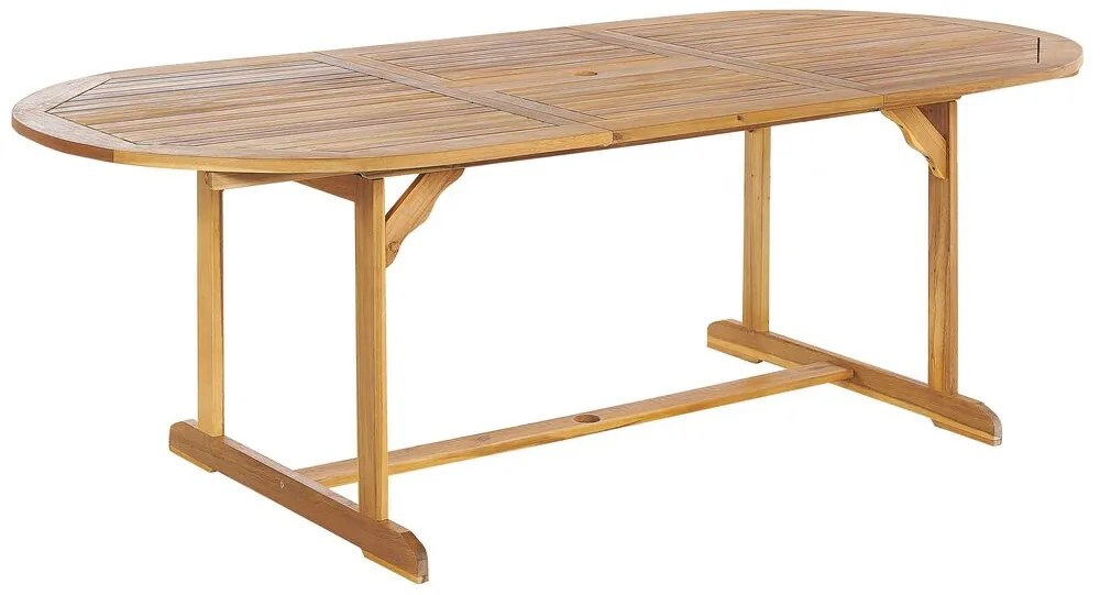 Zahradní stůl světlé dřevo 160/220 x 100 cm MAUI Beliani