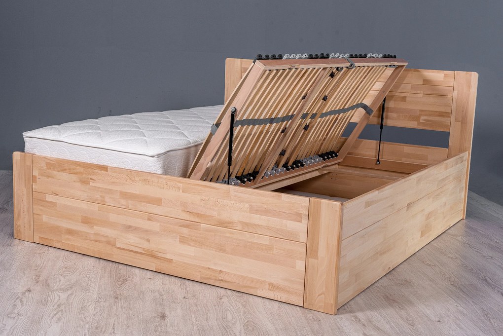 Solwo Design Postel ALEXIA BOX (BUK, DUB) Materiál: Dub Cink, Barevne provedení: Olej odstín 103/203, Specifikace: 180x200