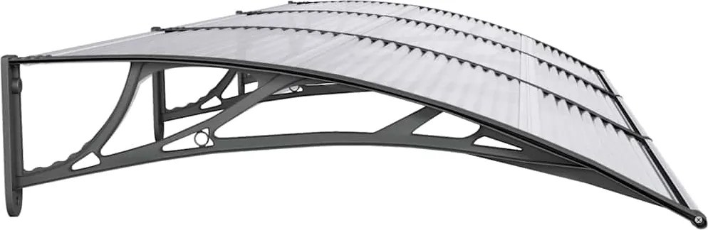 Vchodová stříška černá 300 x 100 cm polykarbonát 153569