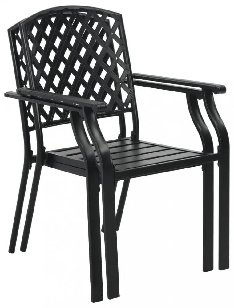 Stohovatelné zahradní židle 4 ks černá Dekorhome