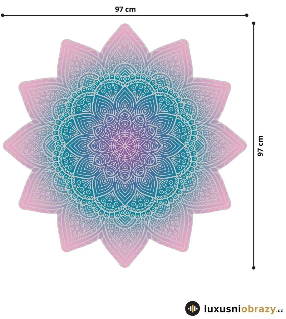 Samolepky na zeď – Mandala růžovo-modrá