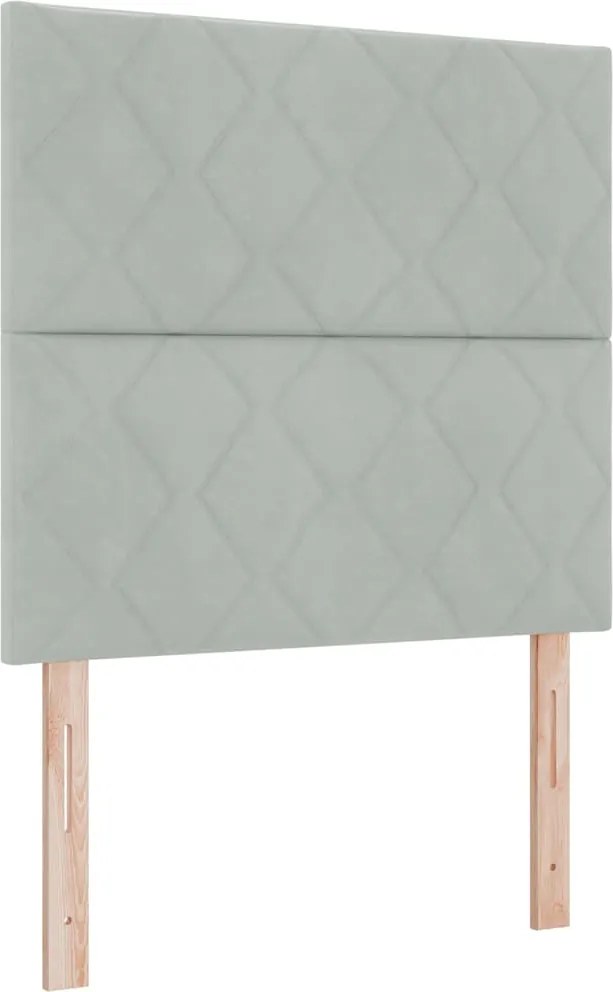 Postel s boxspringem s čelo Světle šedá 120 x 190 cm samet 3339884