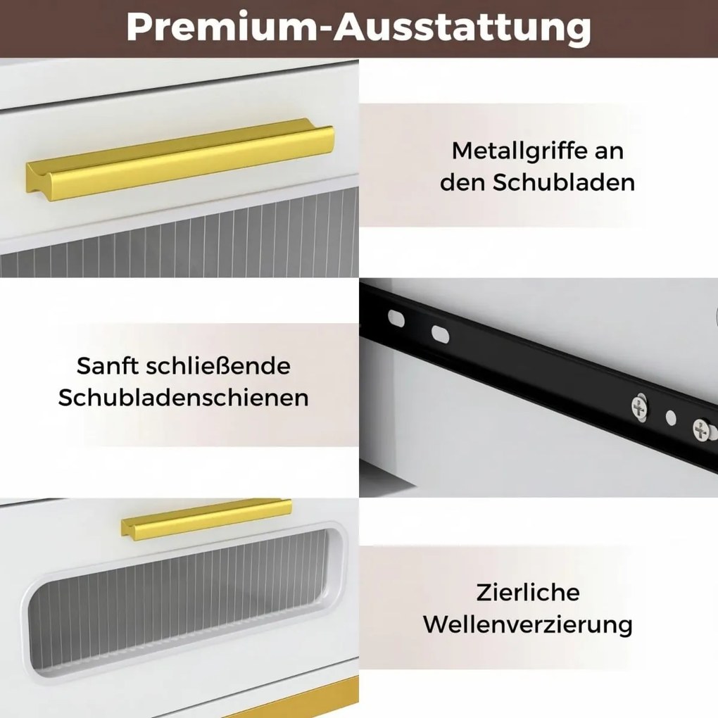 Costway Konzolový stolek s LED světly a nabíjecí stanicí úzký – 90 × 40 × 75 cm